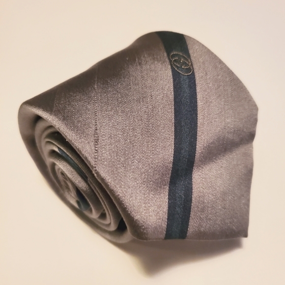 Gucci | Accessories | Gucci Silver Silk Necktie Made In Italy | Poshmark